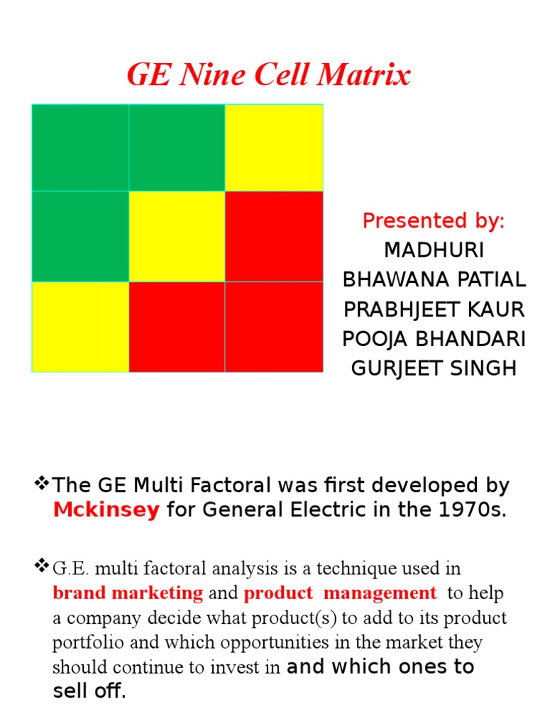 GE Nine Cell Matrix | Strategic Management | Economies