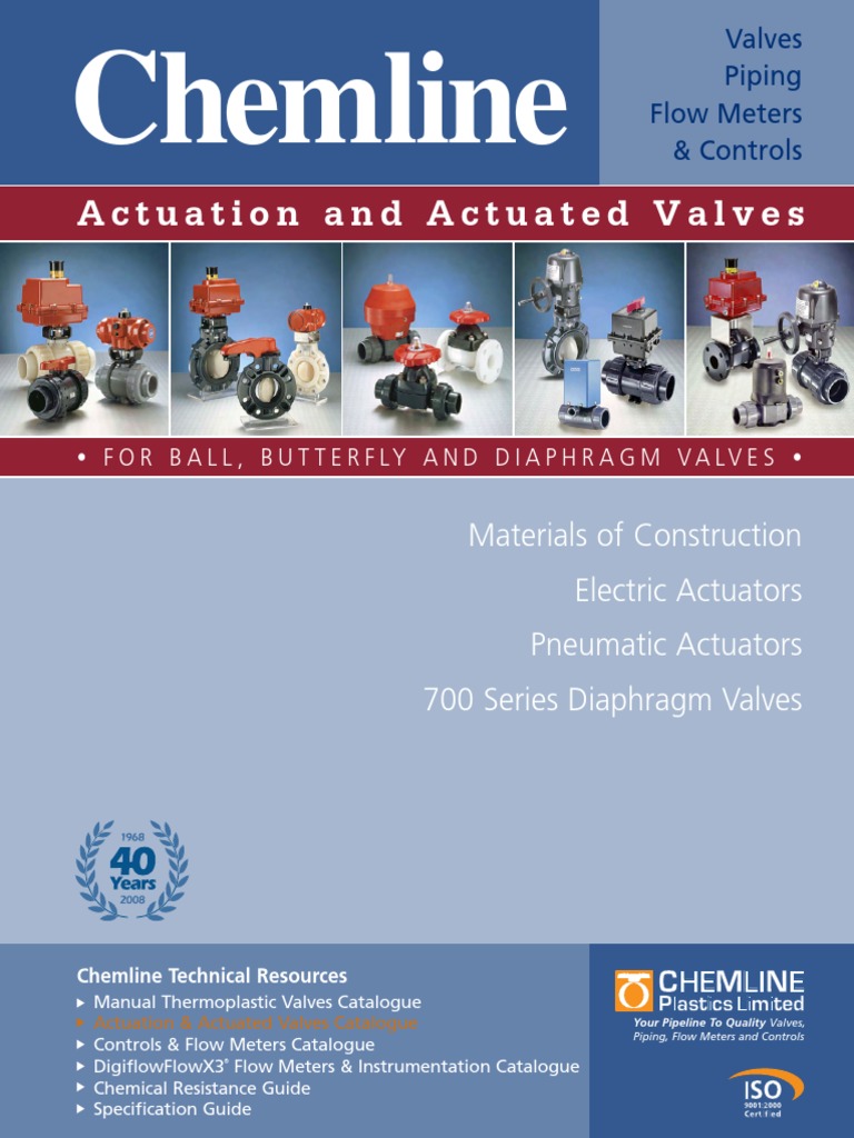 Chemline: Actuation and Actuated Valves | PDF | Valve | Actuator