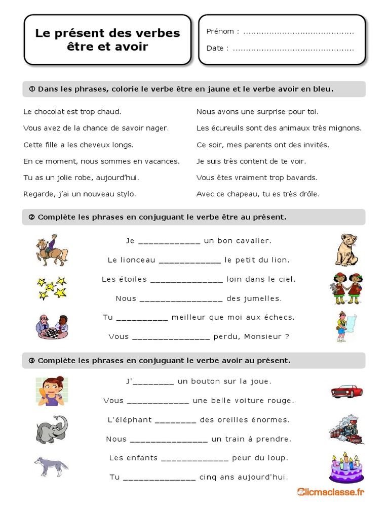 Present Etre Avoir | PDF