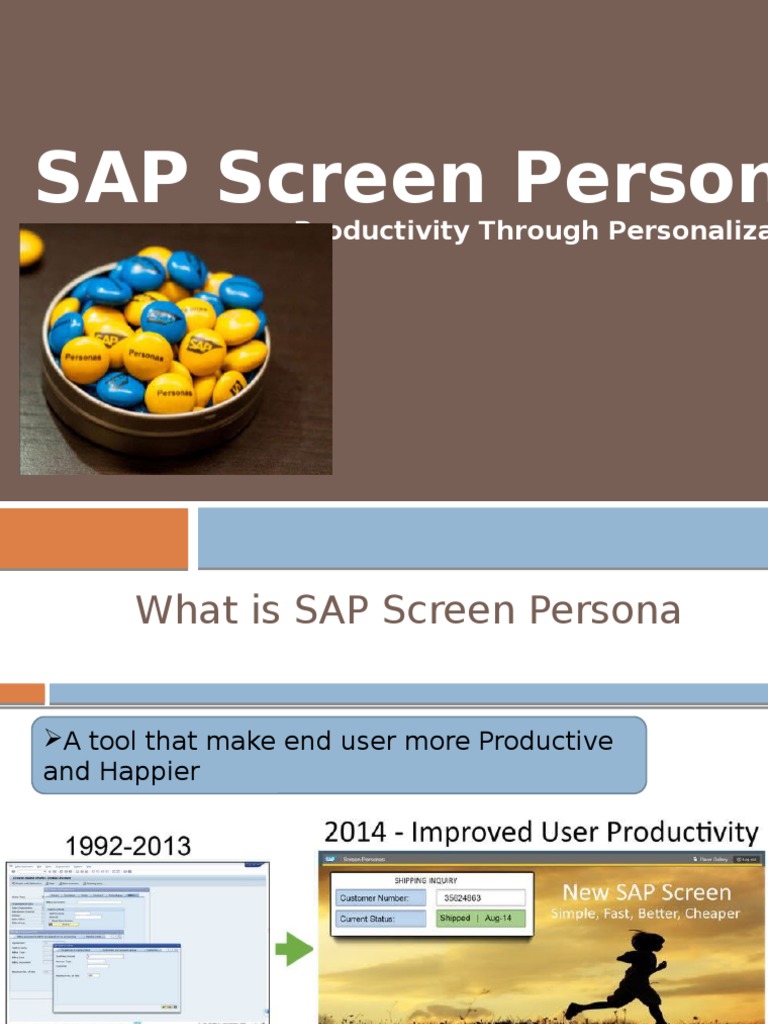 SAP Screen Persona: - Productivity Through Personalization | PDF | Plug ...