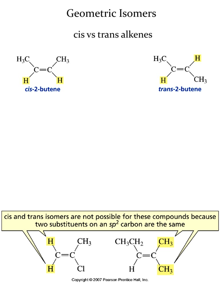 Geometric Isomers: Cis Vs Trans Alkenes | PDF | Teaching Methods ...