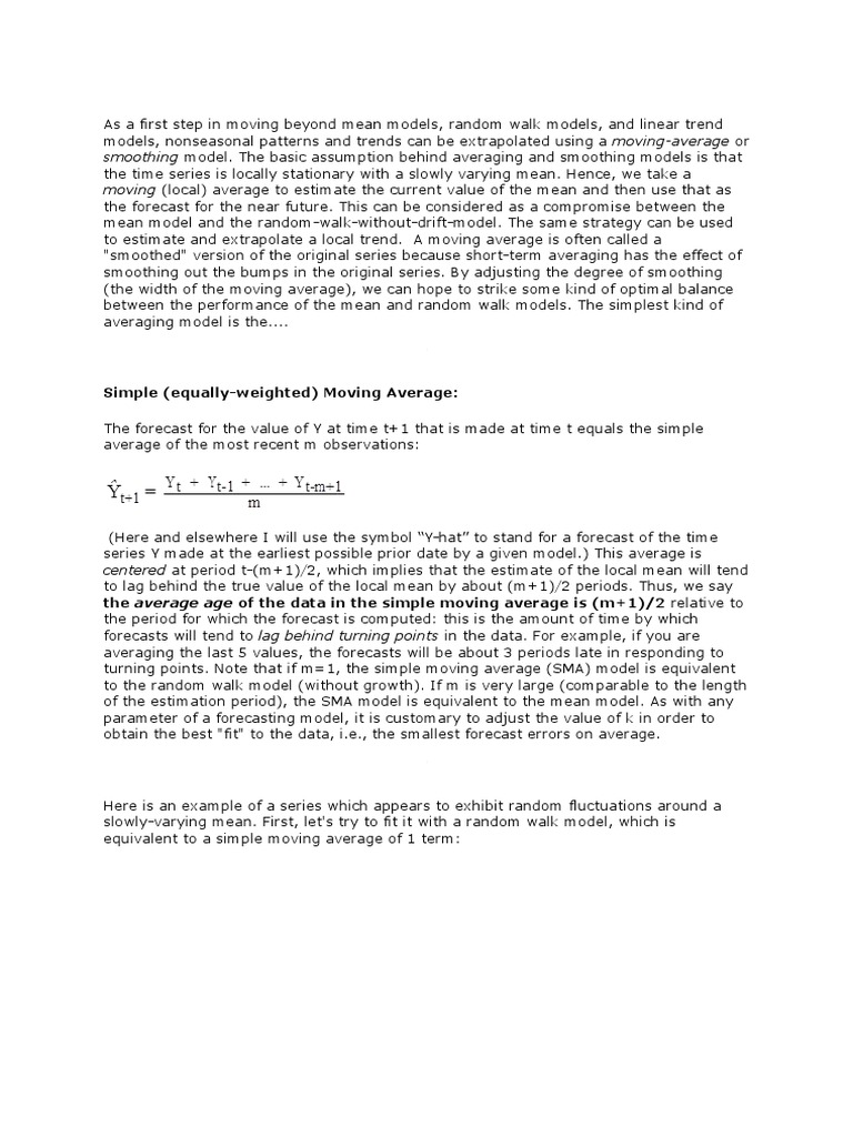 Moving Average and Exponential Smoothing Models | PDF | Moving Average | Forecasting