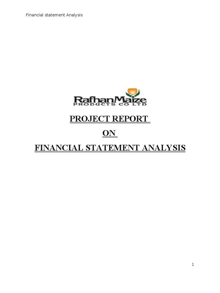 Rafhan Maize Project of Financial Statement Analysis | PDF | Revenue ...