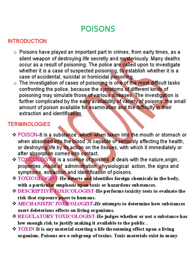 Poisons: Poison | PDF | Poison | Pesticide