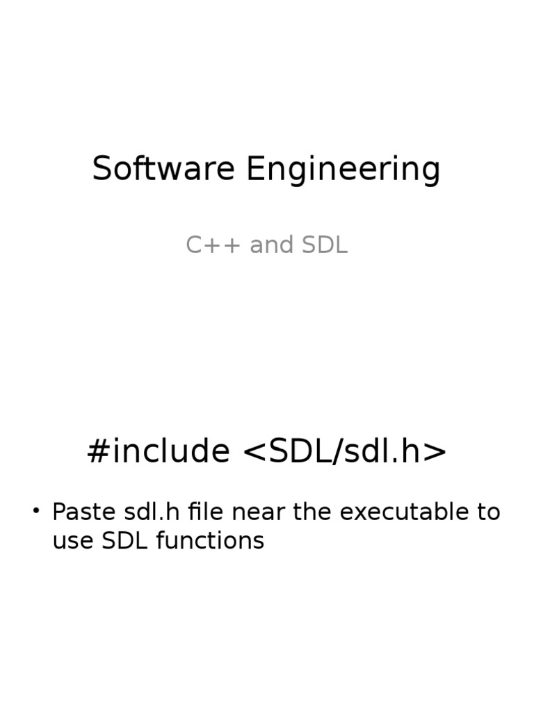 Software Engineering: C++ and SDL | PDF