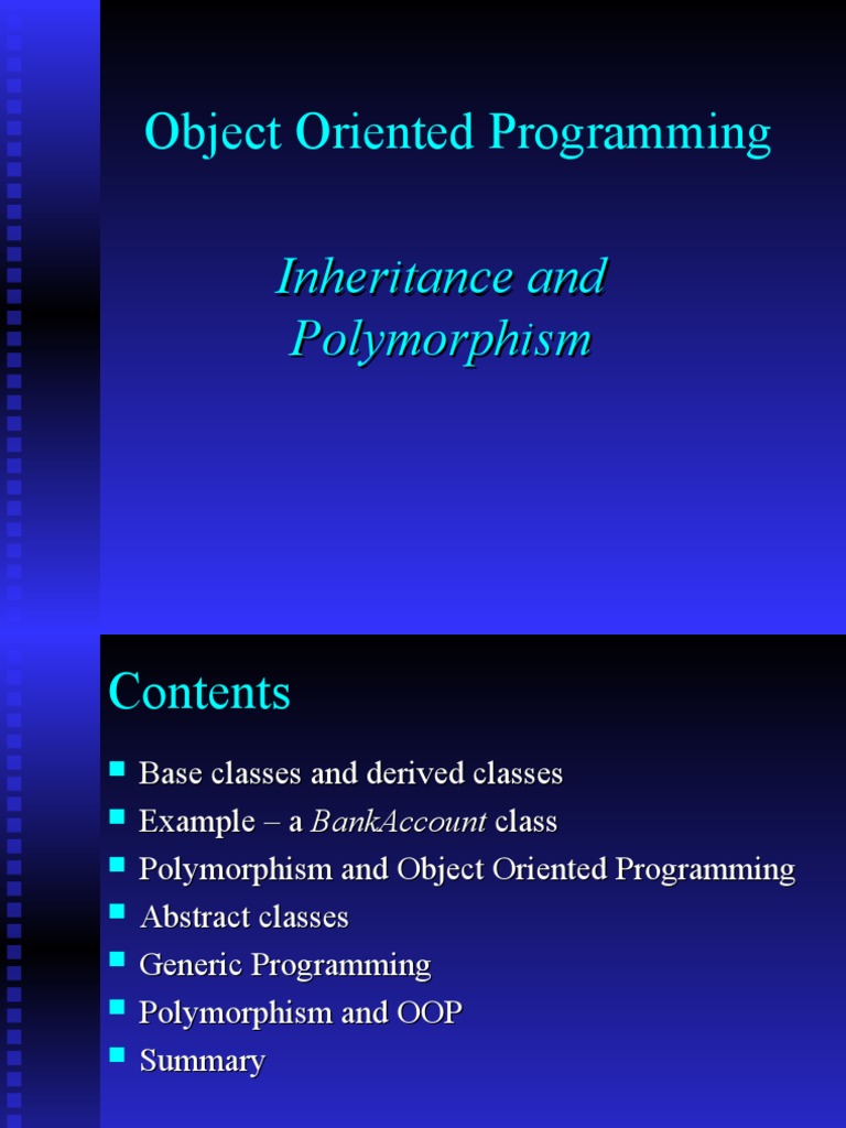 Oop Inheritance And Polymorphism Guide Pdf Method Computer Programming Class Computer