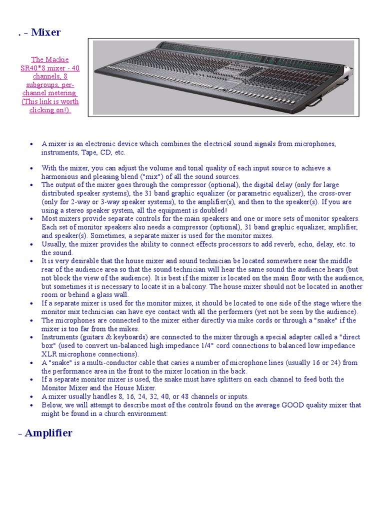 Components of A Sound System | PDF | Loudspeaker | Equalization (Audio)
