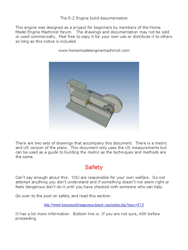 Ez Engine Build Instructions | PDF | Screw | Piston