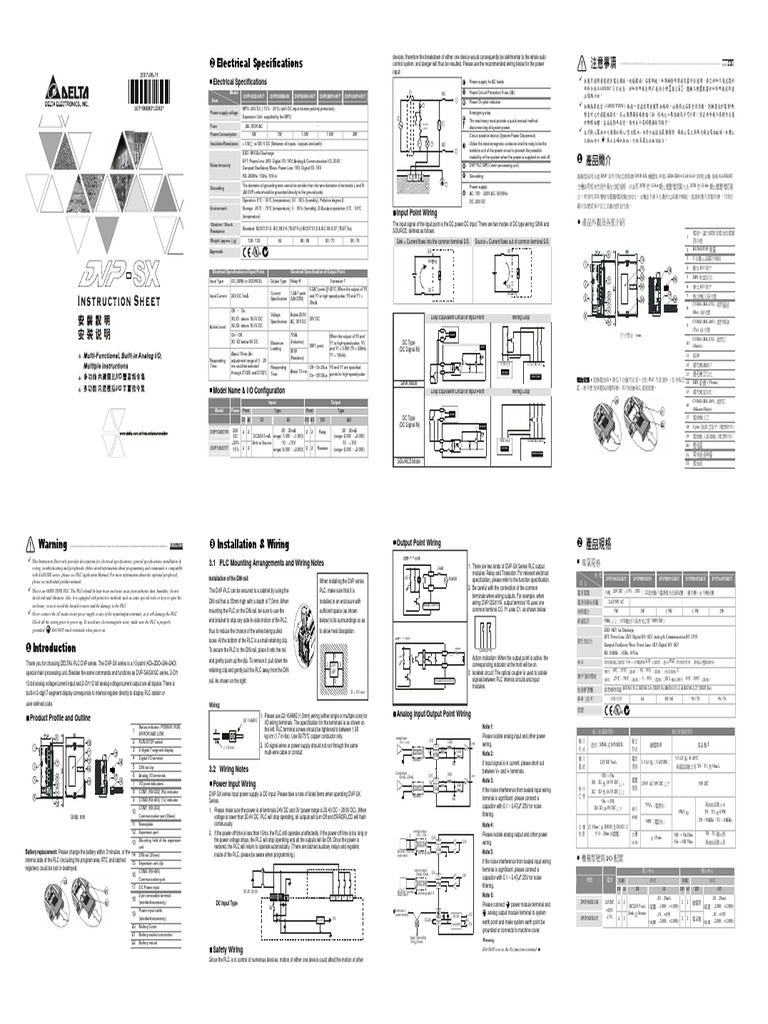 DVP-10SX PLC Delta | PDF | Programmable Logic Controller | Power Supply