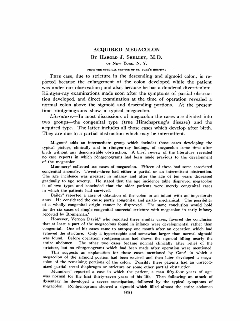 Colectomy For Idiopathic Megarectum and Megacolon | PDF | Constipation ...