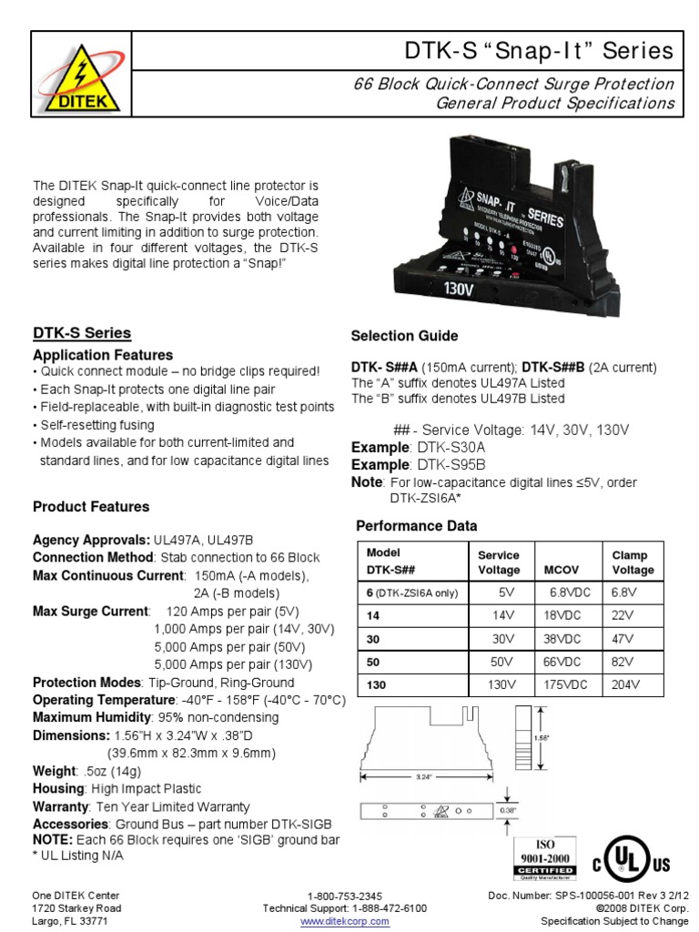 Ditek DTK-DTKS50B12PK Data Sheet | PDF