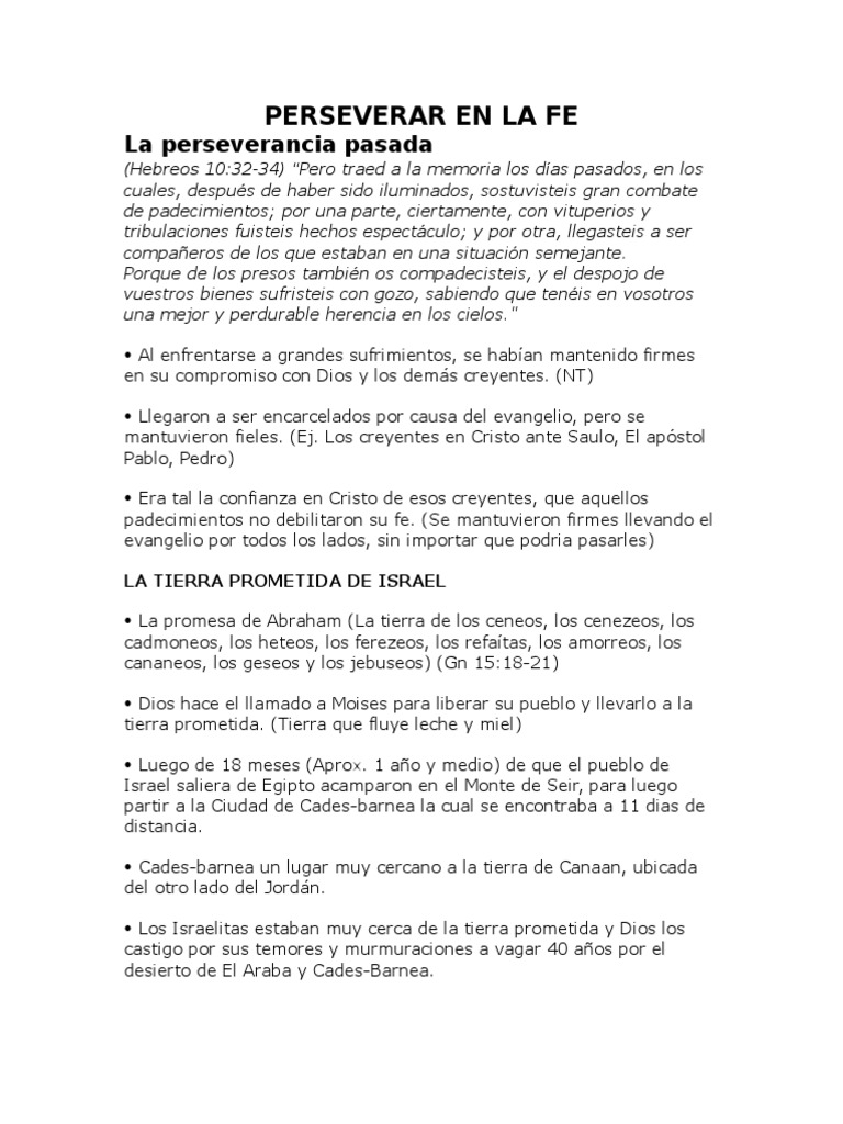 Perseverar en la Fe y la Promesa | PDF | Moisés | Cristo (título)