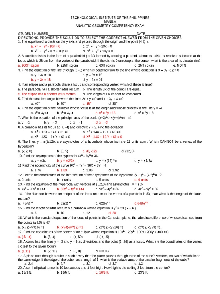 Exam 20131 | PDF | Analytic Geometry | Space
