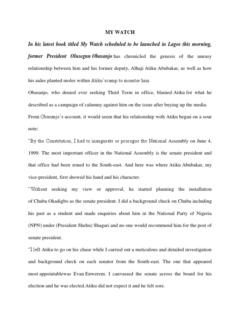 My Watch | PDF | Government