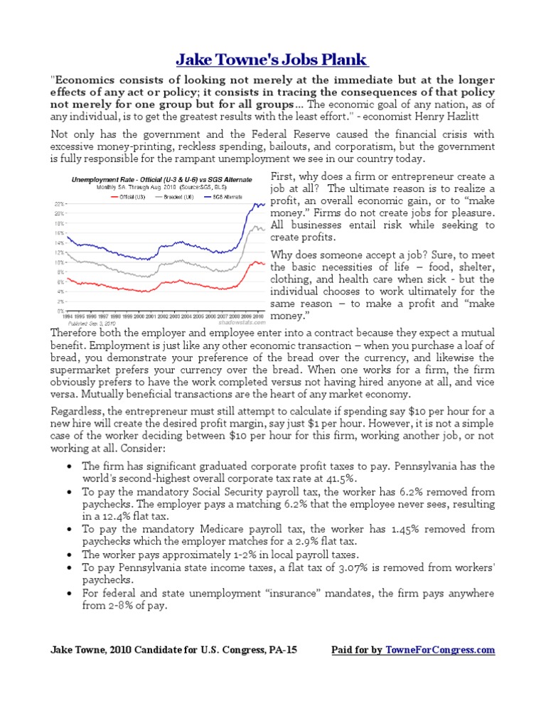 Jake Towne - Jobs 3 Page | PDF | Payroll | Payroll Tax