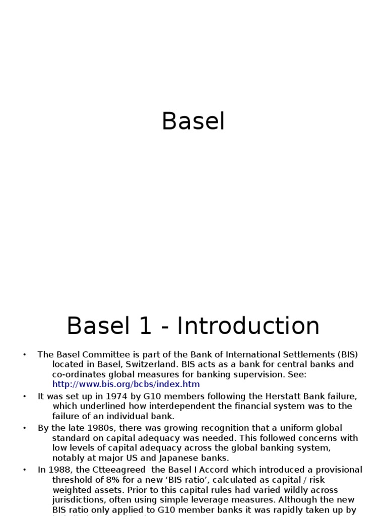 Basel 1 - Introduction | PDF | Basel Ii | Capital Requirement