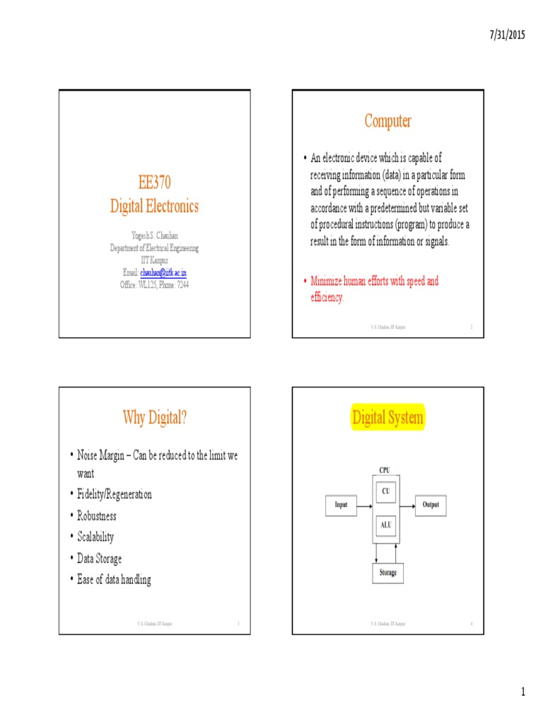 EE370 Chapter1 Slides | PDF | Integrated Circuit | Digital Electronics