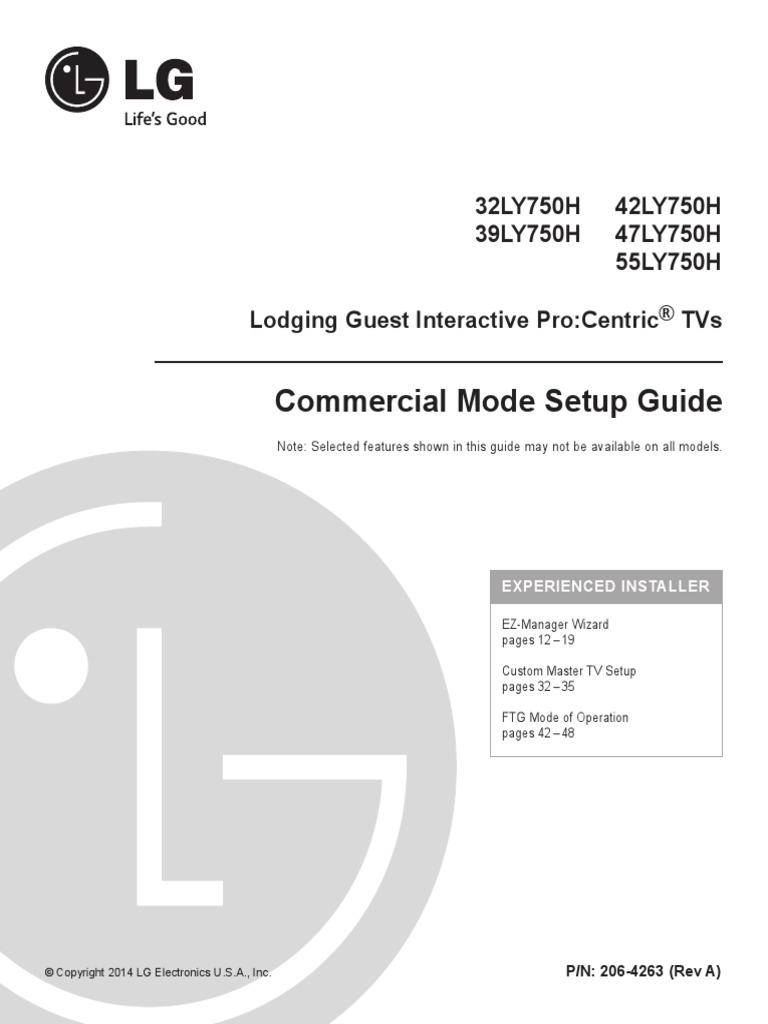 LG-Commercial-LY750H Comm Mode Setup Rev A | PDF | Ac Power Plugs And ...