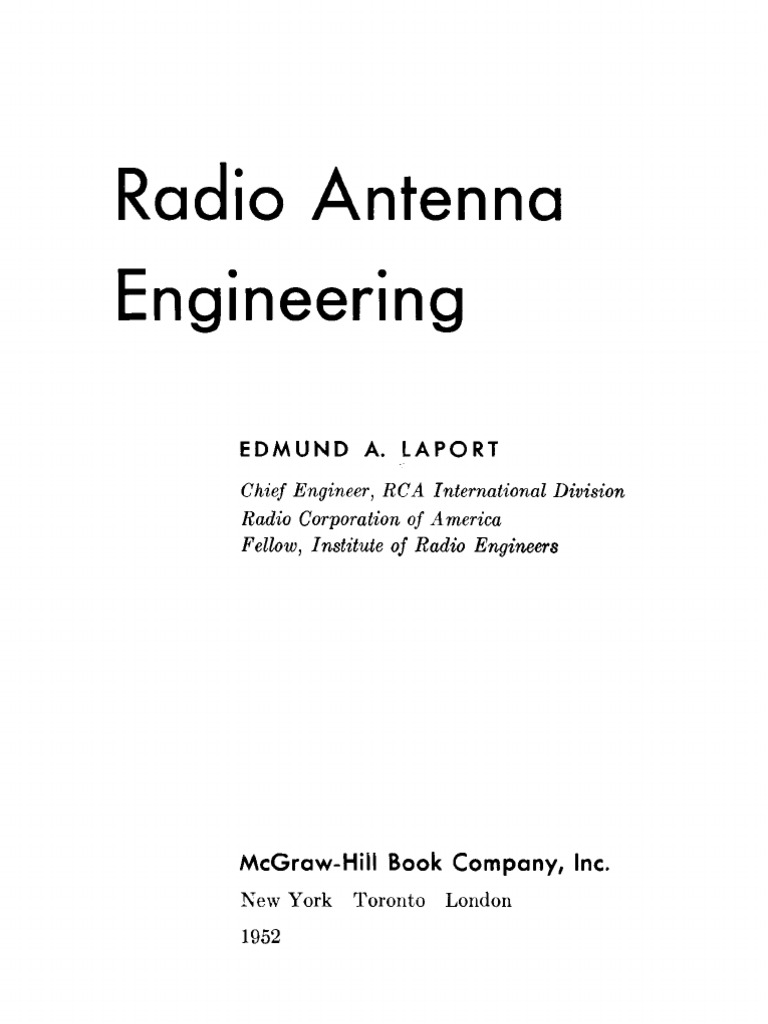 Radio Antenna Engineering Ebook | PDF