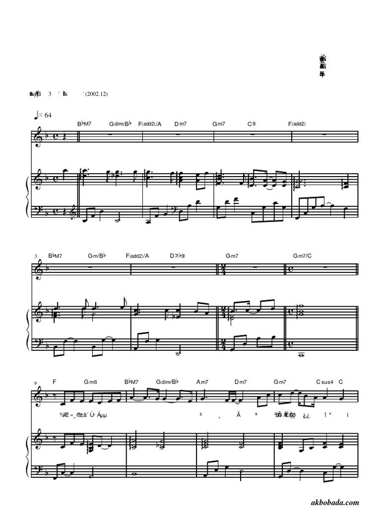 Sheet Music Kim Bum Soo Bogoshipda | PDF
