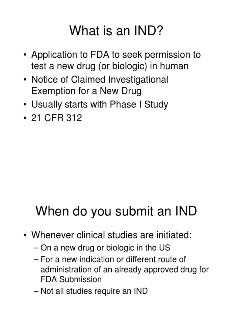 What Is An IND? | PDF | Institutional Review Board | Clinical Trial