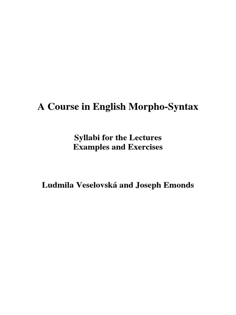 ZLIN Morphosyntax | Download Free PDF | Grammatical Number | Part Of Speech