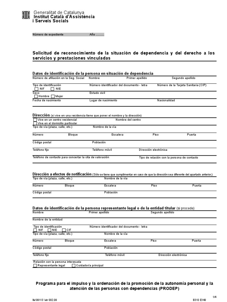 Solicitud de Reconocimiento de Depend en CIA | PDF | Trabajo Social | Cataluña