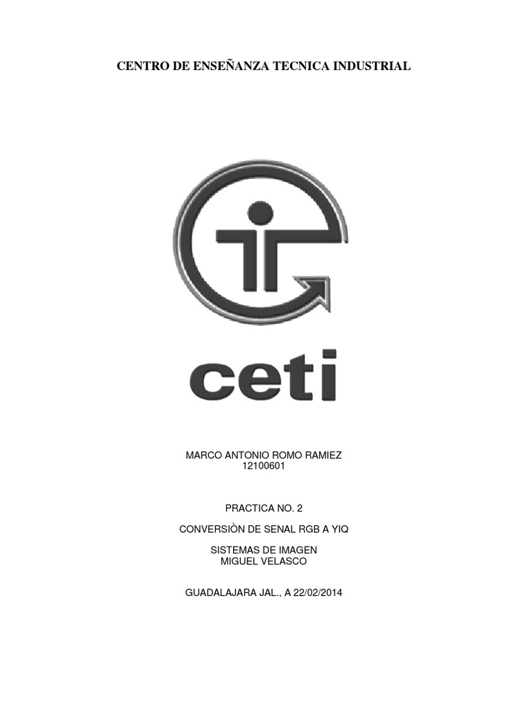 Practica 2 Sistemas Conversion de RGB A Yiq | PDF | Modelo de color Rgb ...