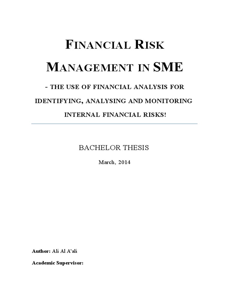 Thesis - A Napp - Risk in SME | PDF | Risk Management | Financial Risk