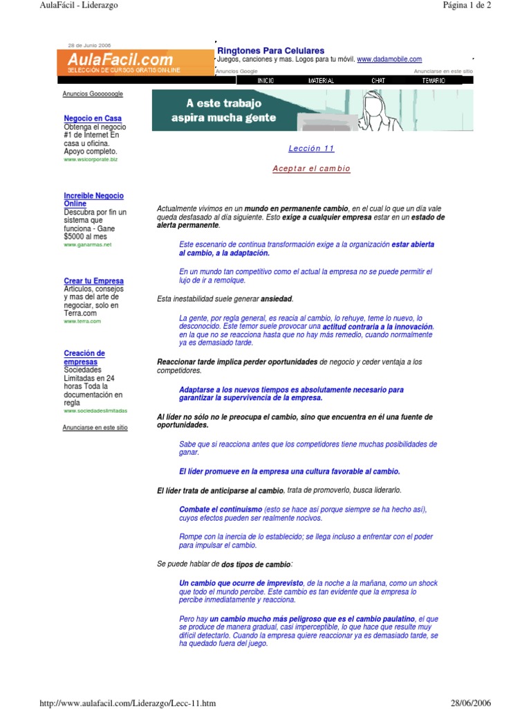 Lecc 11 Lider | PDF | Liderazgo | Science