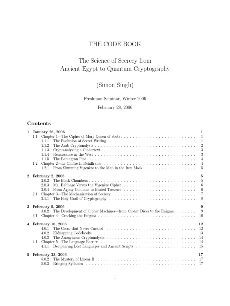 The Code Book: Cryptography History | PDF | Cryptanalysis | Cryptography