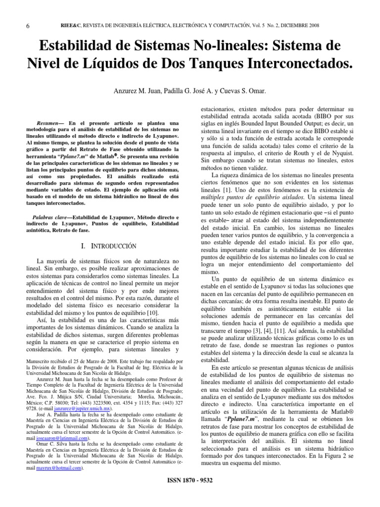 Estabilidad de Sistemas No-Lineales | PDF | Teoría del caos | Atractor