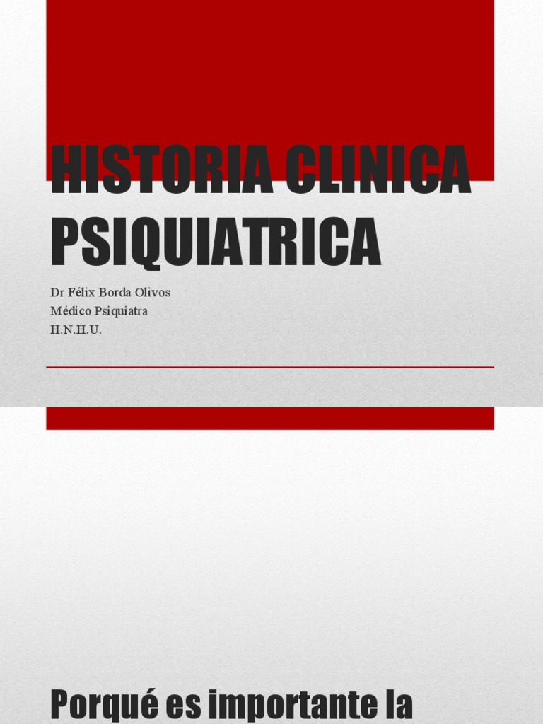 Historia Clinica Psiquiatrica | PDF