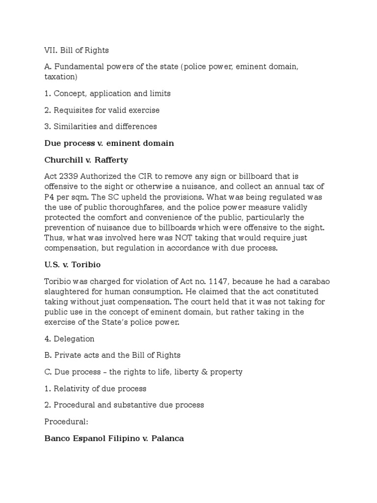 Consti 2 Outline | PDF | Search And Seizure | Due Process Clause