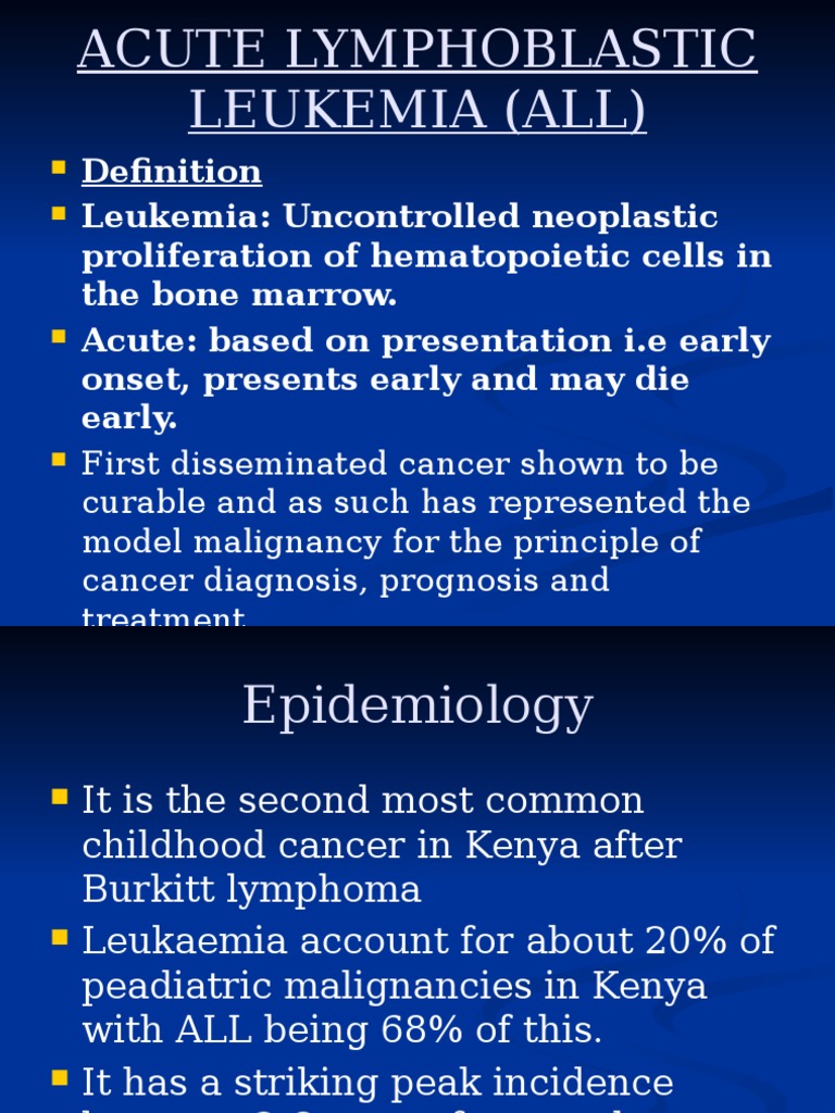 Acute Lymphoblastic Leukemia (All) | Download Free PDF | Leukemia | Cancer