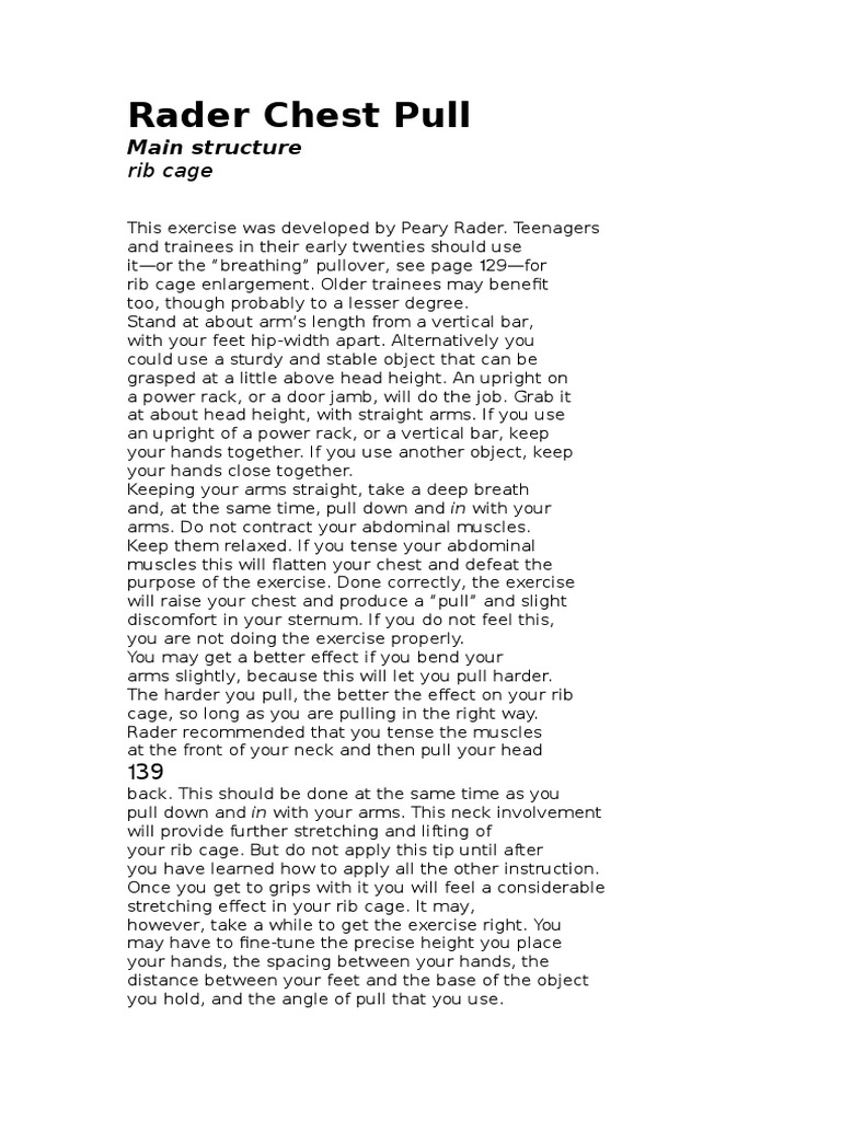 Rader Chest Pull | Download Free PDF | Thorax | Human Anatomy