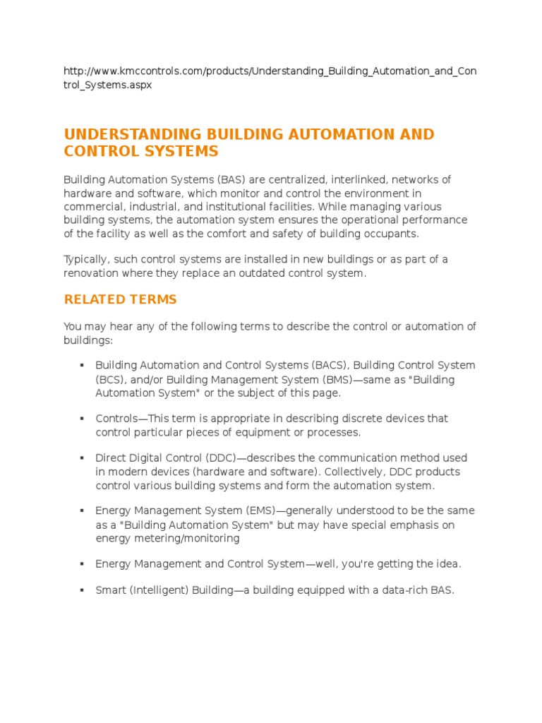 Understanding Building Automation and Control Systems: Related Terms ...