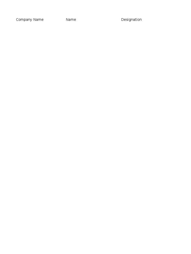 Company Contact Information Template | PDF