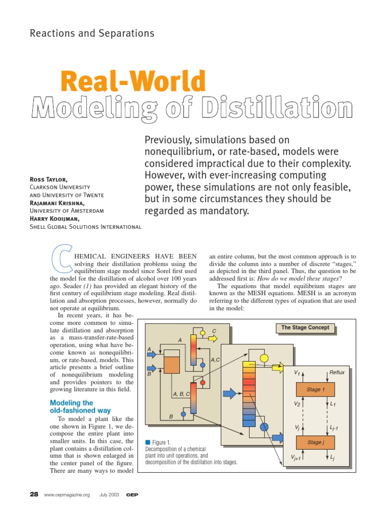 Real-World Modeling of Distillation | PDF | Teaching Methods ...