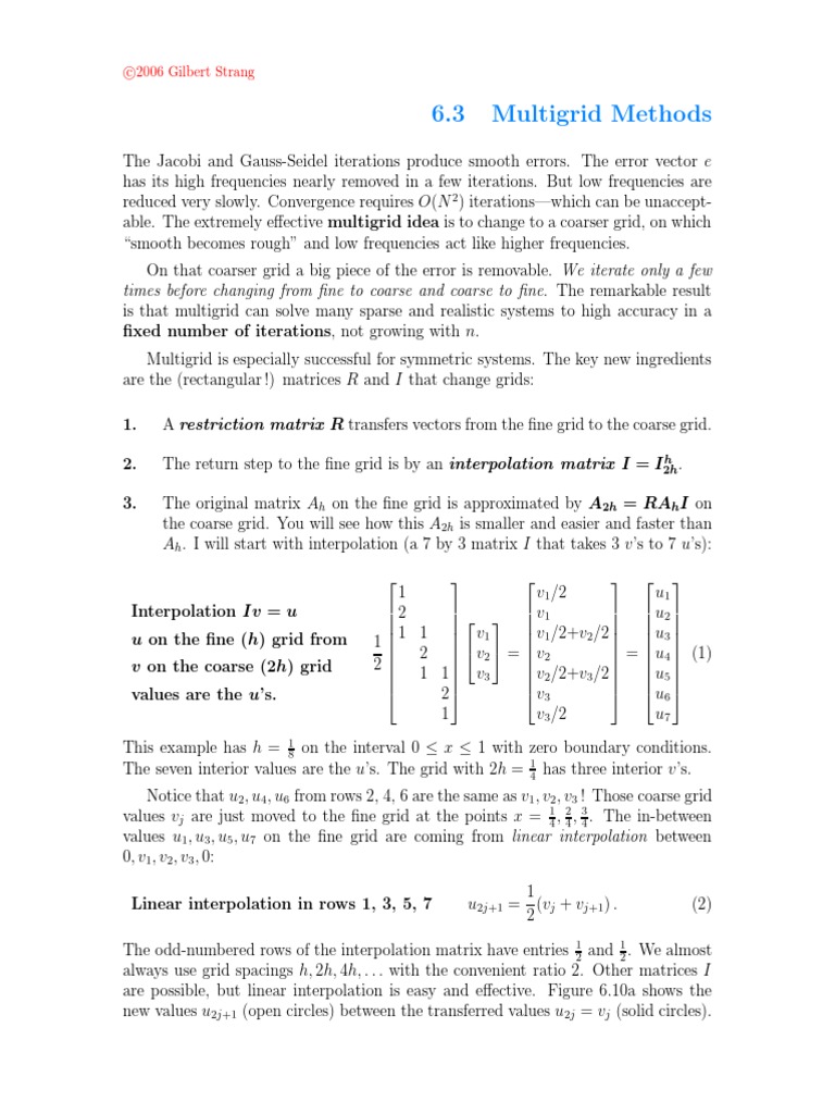 Multigrid Method | PDF | Matrix (Mathematics) | Eigenvalues And Eigenvectors