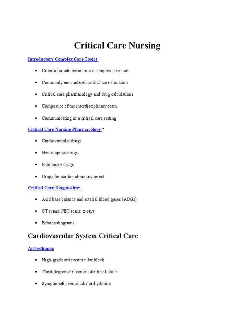 Critical Care Nursing | PDF | Patient Safety | Shock (Circulatory)