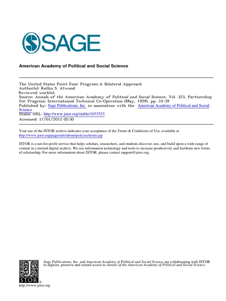 Atwood 1959 Point Four Program | PDF | Economies | Government