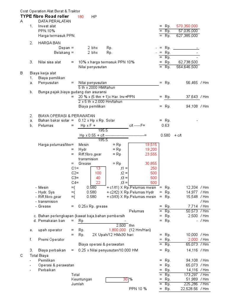Hitung Alat Berat | PDF | Bisnis | Teknologi & Rekayasa