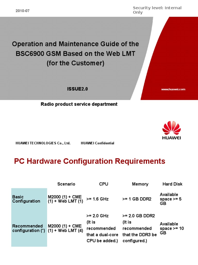 Operation and Maintenance Guide of The BSC6900 GSM Based On The Web LMT - C | PDF | File ...