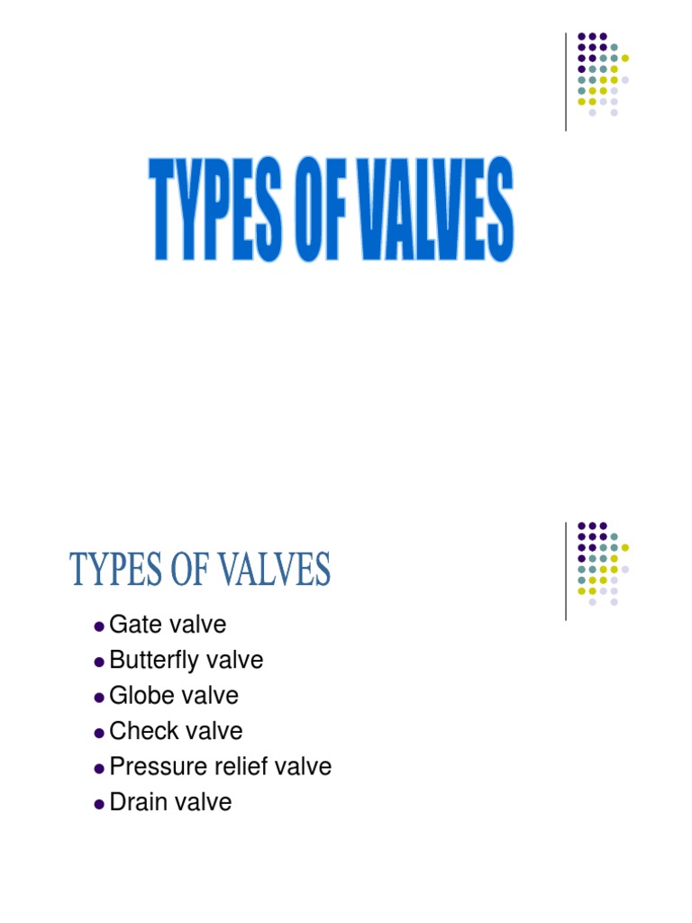 Types of Valves | PDF | Valve | Hydraulics