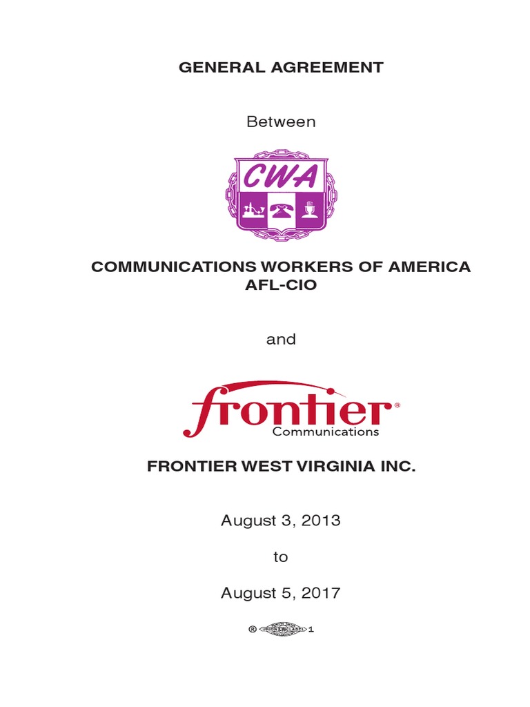2013 Frontier - CWA Agreement 4 | PDF | Collective Bargaining | United ...