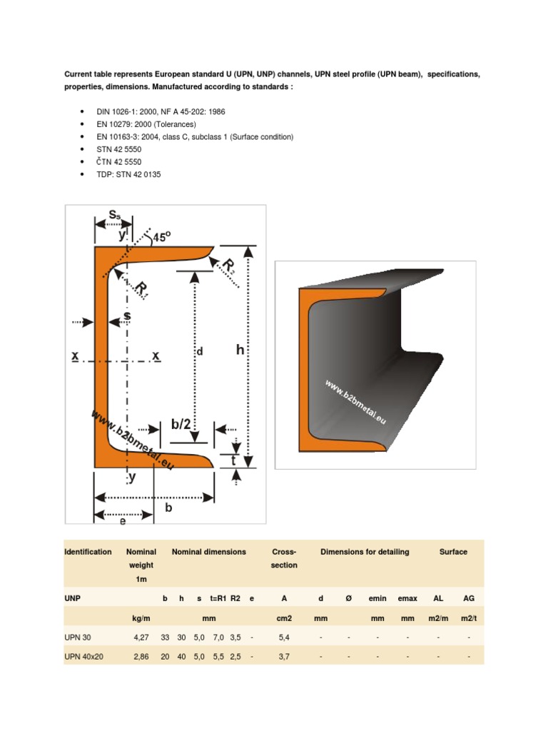 European UPN Steel Profiles | PDF