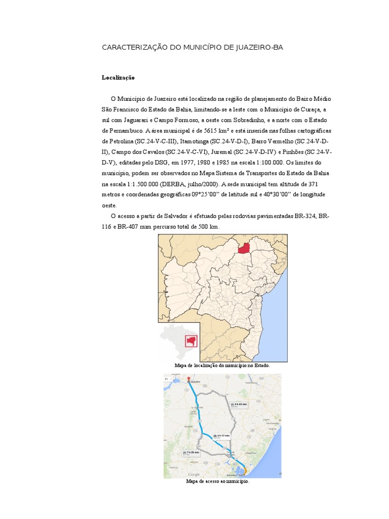 Caracterização Do Município de Juazeiro | PDF | Geociências | Geografia ...
