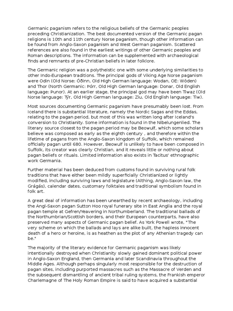 Germanic Paganism | Heathenry (New Religious Movement) | Germanic Paganism