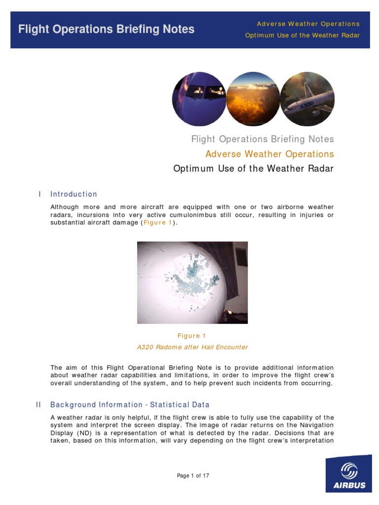 Airbus Flight Operations Briefing Notes | Radar | Hail